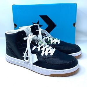 Converse | Shoes | Converse Rival Mid Top Leather Black Men Sneakers ...